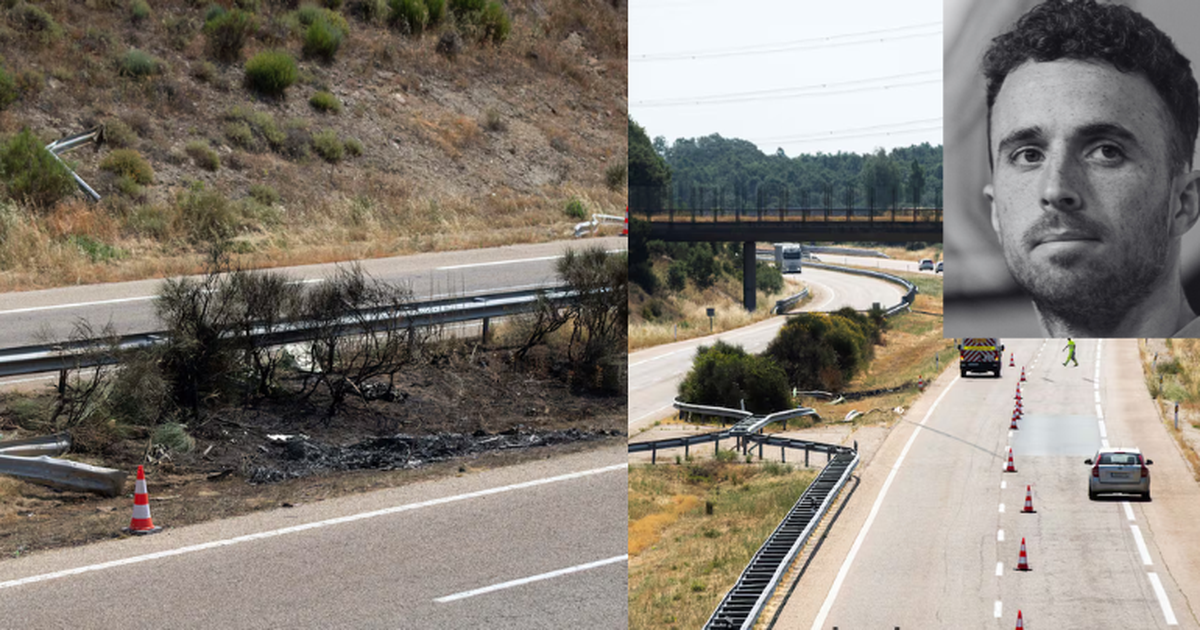 Video: así quedó el auto de Diogo Jota tras el accidente en una autopista