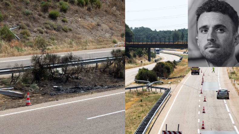 Video: así quedó el auto de Diogo Jota tras el accidente en una autopista